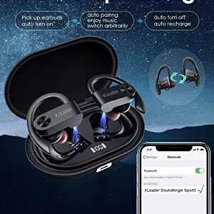 XLEADER Sports Wireless Earbuds Sport3 Pro Bluetooth in-Ear Headphones with LED Display Charging Case 48H Playtime IPX7 Waterproof Deep Bass Mic for Running Workout Gym