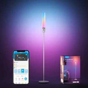 govee rgbic floor lamp, led corner lamp with wi-fi app control, smart floor lamp with diy mode, 64+ scenes, music sync, 1500 lumens modern cylinder standing lamp for bedroom, living room