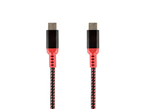 Monoprice Stealth Charge and Sync USB 2.0 Type-C to Type-C Cable - 10 Feet - Red | Up to 5A/100W, for USB-C Enabled Devices Laptops MacBook Pro