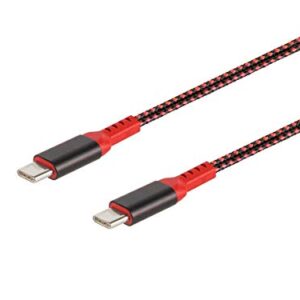 Monoprice Stealth Charge and Sync USB 2.0 Type-C to Type-C Cable - 10 Feet - Red | Up to 5A/100W, for USB-C Enabled Devices Laptops MacBook Pro