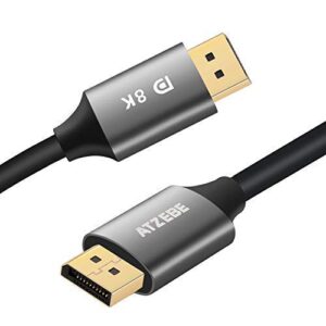 ATZEBE DisplayPort to DisplayPort Cable 3ft, DisplayPort 1.4 Cable Support 7680x4320 Resolution, 8K@60Hz, 4K@144Hz, High Speed 32.4Gbps, HBR3, DSC, HDR10, HDCP2.2…