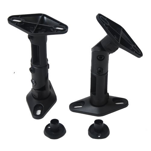 VideoSecu 2 Satellite Speaker Wall Ceiling Mounts Brackets 1EH (Black, 2 Pack)