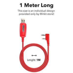 BAOFENG Programming Cable UV-5R/5RA/5R Plus/5RE, UV3R Plus, BF-888S, 5R EX, 5RX3, GA-2S, UV-82 (39 inch Mirkit Red, Version 2022, This one Works!)