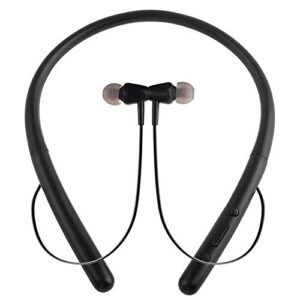 bluetooth headphones wireless neckband bluetooth 5.0 headset with 20 h playtime, 10 mm drivers, magnetic earbuds, crystal-clear voice and noise cancelling mic, sweatproof and lightweight (black)