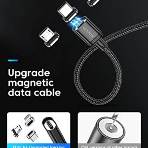 Kuulaa 3Pack Magnetic Charging Cable USB C,3A Fast Charging/Data Transmission with 3 in 1 Charging Tips Nylon-Braided Phone Cable Compatible for iProduct/Type C/Micro Device(3.3ft/3.3ft/3.3ft)