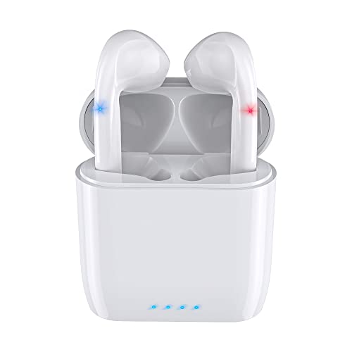 AMAFACE Cheap Wireless Bluetooth Earbuds, 32H Playtime Headphones with Type C Charging Case and mic, IPX5 Waterproof Stereo Earphones Headset for Sport White