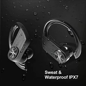 Nidiox Wireless Earbuds Deep Bass in-Ear Touch Control Waterproof, Mono&Twin Mode/30H Playtime/USB-C Charging Case/Built-in Mics for Running Gym Workout