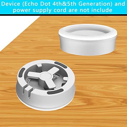 Echo Dot 4th/5th Generation Table Stand, Agandax Desktop Holder Mount for Dot 4th Gen, Base Bracket with Light Guide, Clever Smart Speakers Accessories with Built-in Cable Management Hide Messy Wires