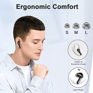 GCBIG Wireless Earbud, Bluetooth 5.2 Headphones HiFi Sterero 40H Playtime LED Display, IP7 Waterproof Earbud in-Ear Headphones Call Clear, Earphones with Microphone Comfortable for iPhone, Android