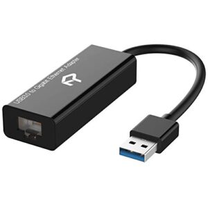 rankie usb network adapter, usb 3.0 to rj45 gigabit ethernet internet adapter (black)