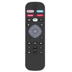 new urmt26rst004 voice remote control replacement for philips 5704 series 5604 series 5766 series 5806 series 5000 series android smart tv with preset app keys- netflix vudu youtube google-play