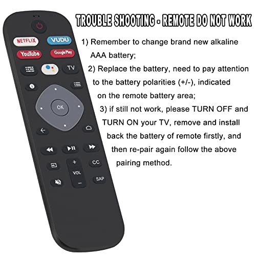 New URMT26RST004 Voice Remote Control Replacement for Philips 5704 Series 5604 Series 5766 Series 5806 Series 5000 Series Android Smart TV with Preset App Keys- Netflix Vudu YouTube Google-Play