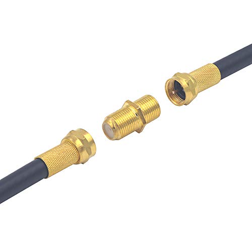 VCE Coaxial Cable Connector, RG6 Coax Cable Extender F-Type Gold Plated Adapter Female to Female for TV Cables, 2 Pack