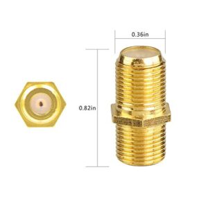 VCE Coaxial Cable Connector, RG6 Coax Cable Extender F-Type Gold Plated Adapter Female to Female for TV Cables, 2 Pack