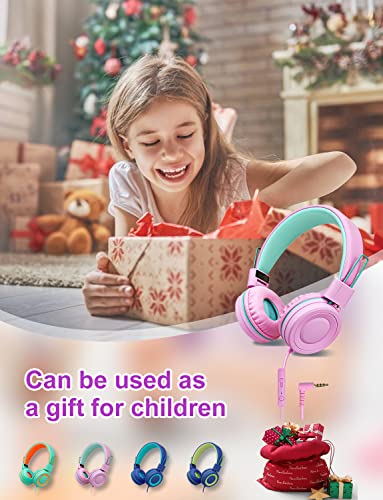 4Pack Kids Headphones with Microphone,Headphones for Kids for School,98db Volume Limited Over-Ear Wired Headphones for Kids Girls Boys,Foldable Toddler Headphones for PC/Laptop/School/Tablet/Travel