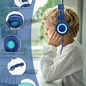 4Pack Kids Headphones with Microphone,Headphones for Kids for School,98db Volume Limited Over-Ear Wired Headphones for Kids Girls Boys,Foldable Toddler Headphones for PC/Laptop/School/Tablet/Travel