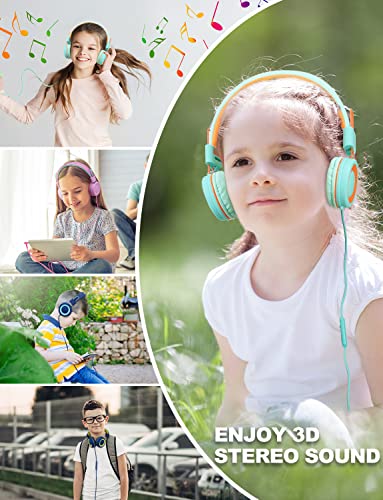 4Pack Kids Headphones with Microphone,Headphones for Kids for School,98db Volume Limited Over-Ear Wired Headphones for Kids Girls Boys,Foldable Toddler Headphones for PC/Laptop/School/Tablet/Travel