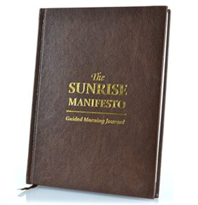 saltwrap the sunrise manifesto guided morning journal (brown) – minimalist morning pages for gratitude, productivity, and focus