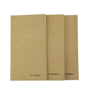 travelers notebook inserts lined paper, refill for travel journal, 7.5 x4 inch – set of 3 – 240 pages, supply by ai-natebok