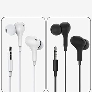 3.5mm Earbuds Wired Earphones In Ear Headphones w Microphone Compatible with Samsung Galaxy A13 A12 A03s A02s A52 A11 A10e S10 S9, Moto G Power G Stylus G Pure, Blu G91 F91 TCL A3 10 SE Nokia (Black)