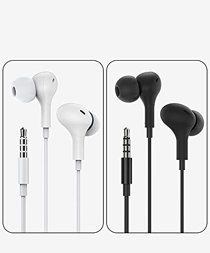 3.5mm Earbuds Wired Earphones In Ear Headphones w Microphone Compatible with Samsung Galaxy A13 A12 A03s A02s A52 A11 A10e S10 S9, Moto G Power G Stylus G Pure, Blu G91 F91 TCL A3 10 SE Nokia (Black)