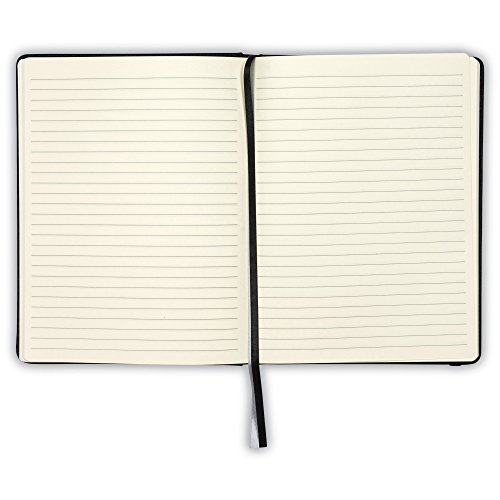 Samsill Large Size Writing Notebook, Hardbound Cover, 7.5 Inch x 10 Inch, 120 Ruled Sheets (240 Pages), Black