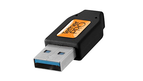 Tether Tools TetherPro USB 3.0 USB-C Cable | for Fast Transfer and Connection Between Camera and Computer | Non-Reflective Black | 15 Feet (4.6 m)