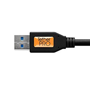 Tether Tools TetherPro USB 3.0 USB-C Cable | for Fast Transfer and Connection Between Camera and Computer | Non-Reflective Black | 15 Feet (4.6 m)