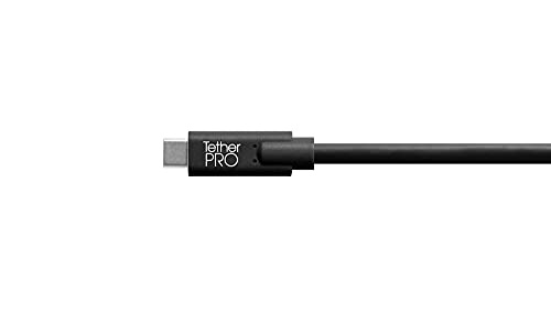 Tether Tools TetherPro USB 3.0 USB-C Cable | for Fast Transfer and Connection Between Camera and Computer | Non-Reflective Black | 15 Feet (4.6 m)