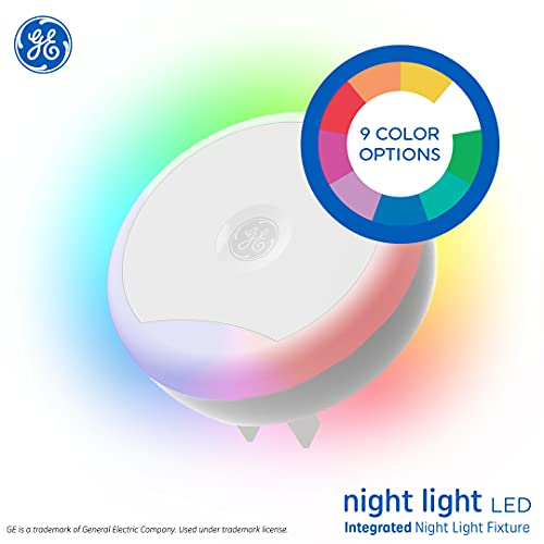 GE LED Ring Night Light, Color Changing Plug-in Night Light Fixture (4 Pack)