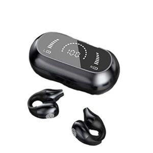 monkpear wireless ear clip bone conduction headphones – wireless ear clip bluetooth headset, mini bone conduction headphones, open ear headphones wireless bluetooth for running sports (black)