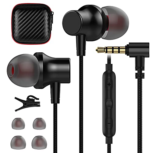 COOYA 3.5mm in-Ear Wired Headphones with Microphones for Samsung A14 A23 S10 A71 5G A51 A52 A12 Magnetic Earbuds Stereo Audio 3.5mm Jack Earphones for iPhone 5 6 Plus iPad 9 OnePlus Nord N300 6 LG MP3