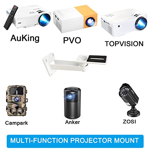 Mini Projector Wall Mount Angle Adjustable Projector Mount Load 8.8 lbs Length 7.9 in Rotation 360° Compatible with QKK, DR.J, DBPOWER, Anker, VANKYO, AAXA, Jinhoo, PVO, TMY, AuKing, Meer Projectors