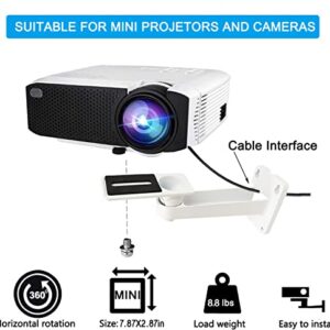 Mini Projector Wall Mount Angle Adjustable Projector Mount Load 8.8 lbs Length 7.9 in Rotation 360° Compatible with QKK, DR.J, DBPOWER, Anker, VANKYO, AAXA, Jinhoo, PVO, TMY, AuKing, Meer Projectors