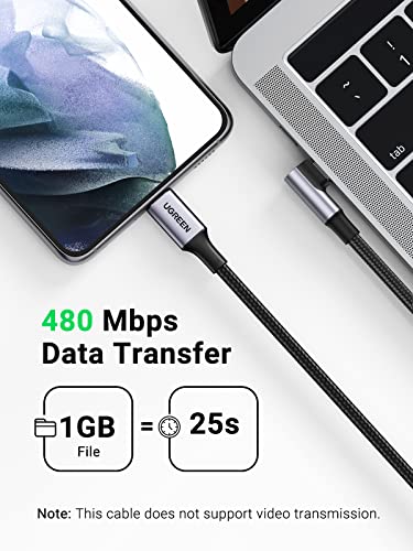 UGREEN 100W USB C Cable 90 Degree Type C Charging Cable Compatible with MacBook Pro 2022, iPad Pro 2022, Elitebook, Dell XPS, Samsung Galaxy S23/S22/Z Fold, Pixel, PS5, Switch, etc. 10FT