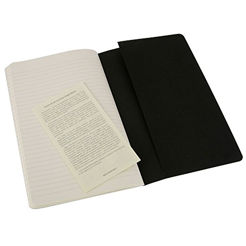 Moleskine Cahier Journal, Soft Cover, Large (5" x 8.25") Ruled/Lined, Black, 80 Pages (Set of 3)