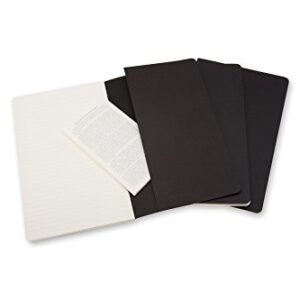 Moleskine Cahier Journal, Soft Cover, Large (5" x 8.25") Ruled/Lined, Black, 80 Pages (Set of 3)