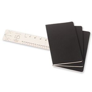 Moleskine Cahier Journal, Soft Cover, Large (5" x 8.25") Ruled/Lined, Black, 80 Pages (Set of 3)