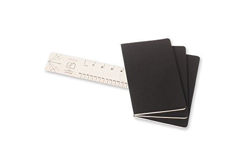 Moleskine Cahier Journal, Soft Cover, Large (5" x 8.25") Ruled/Lined, Black, 80 Pages (Set of 3)