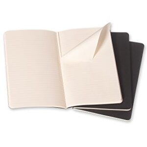 Moleskine Cahier Journal, Soft Cover, Large (5" x 8.25") Ruled/Lined, Black, 80 Pages (Set of 3)