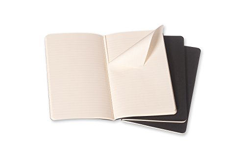 Moleskine Cahier Journal, Soft Cover, Large (5" x 8.25") Ruled/Lined, Black, 80 Pages (Set of 3)