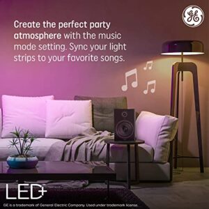 GE LED+ Color Changing LED Light Strip with Remote, Music Syncing Strip Light, 32 Foot