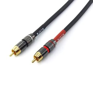 WJSTN-055 90 Degree Right Angle RCA Subwoofer Cable Audio Cable RCA Male to Male Audio Video Cord for Subwoofer, HDTV, Amplifiers,Home Theater,Hi-Fi Systems,Subwoofe 2 Pack (2FT)