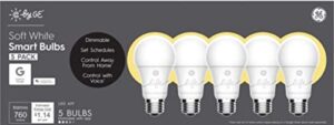 9.5w (60w replacement) c by ge c-life soft white smart bulbs (5 led a19 light bulbs)