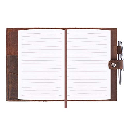 Moonster Lined Journal Notebook Paper for Refillable Leather Journals – Premium Milled Inserts A5 Paper 70gsm Sheets Ruled Notepad 8.25 x 5.75 Inches with 320 Refill Pages and Helpful Bookmark