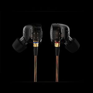 KZ FBA_4330330199 Beteran ATE -ATE Dynamic Balanced Armature IEMS In Ear HIFI Monitors DJ Studio Stereo Music Earphones Headphone Earbuds For Mobile Phone iPhone Samsung MP3 MP4 Music Player no Mic (Balck)