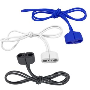 smaate Anti-Lost Straps Compatible with TOZO NC2 Wireless Earbuds, Magnetic Soft Silicone Sport Necklace, Blue