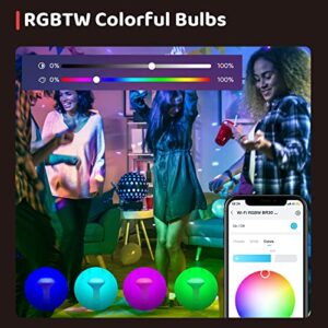 OREiN Smart Flood Light Bulbs, Music Sync RGBTW LED Color Changing Light Bulb, 65W Equivalent BR30 WiFi LED Light Bulbs, WiFi Smart Bulbs That Work with Alexa/Google Home/Siri, 650LM CRI>90 4 Pack