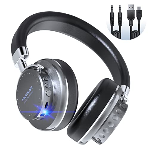 Wireless Headphones with Built-in Mic for Call, Bluetooth Over Ear Headphone with 35H Playtime, Foldable, Rechargeable, Active Noise Cancelling, HI-FI Stereo Wired Headset for Phone PC Computer Laptop