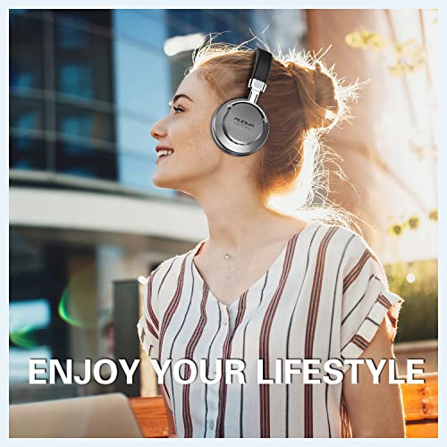 Wireless Headphones with Built-in Mic for Call, Bluetooth Over Ear Headphone with 35H Playtime, Foldable, Rechargeable, Active Noise Cancelling, HI-FI Stereo Wired Headset for Phone PC Computer Laptop